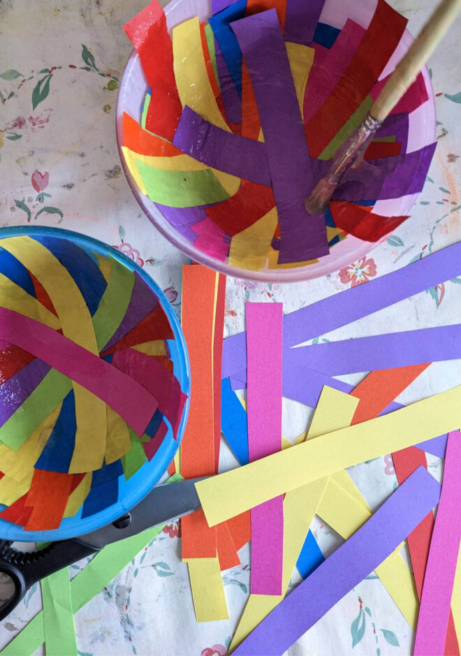 Osternest mit Kindern basteln – Schnipsel Kiste