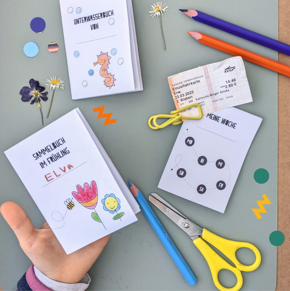 Drei Minibücher für Kinder zum Ausdrucken – Schnipsel Kiste