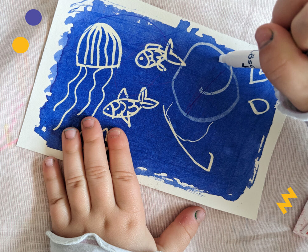 Malen mit Tinte und Tintenkiller – Schnipsel Kiste