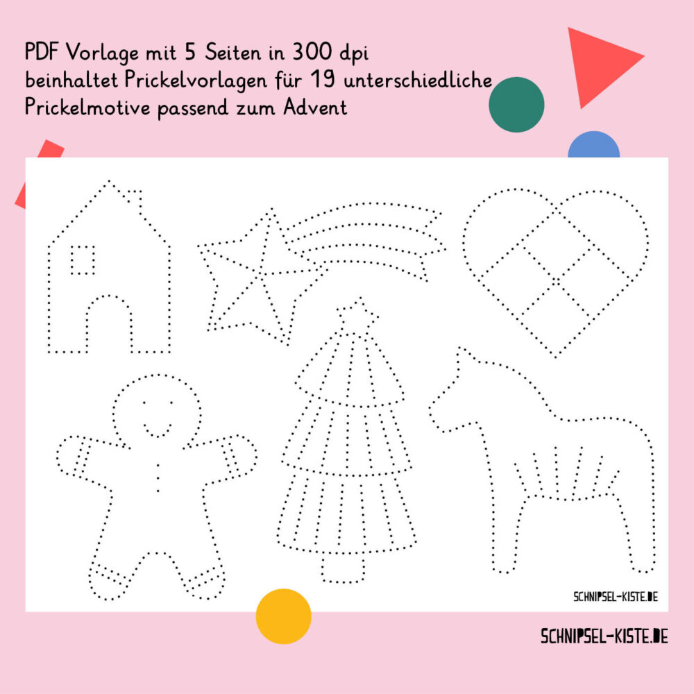 Prickeln und Sticken mit Kindern für Weihnachten – Schnipsel Kiste